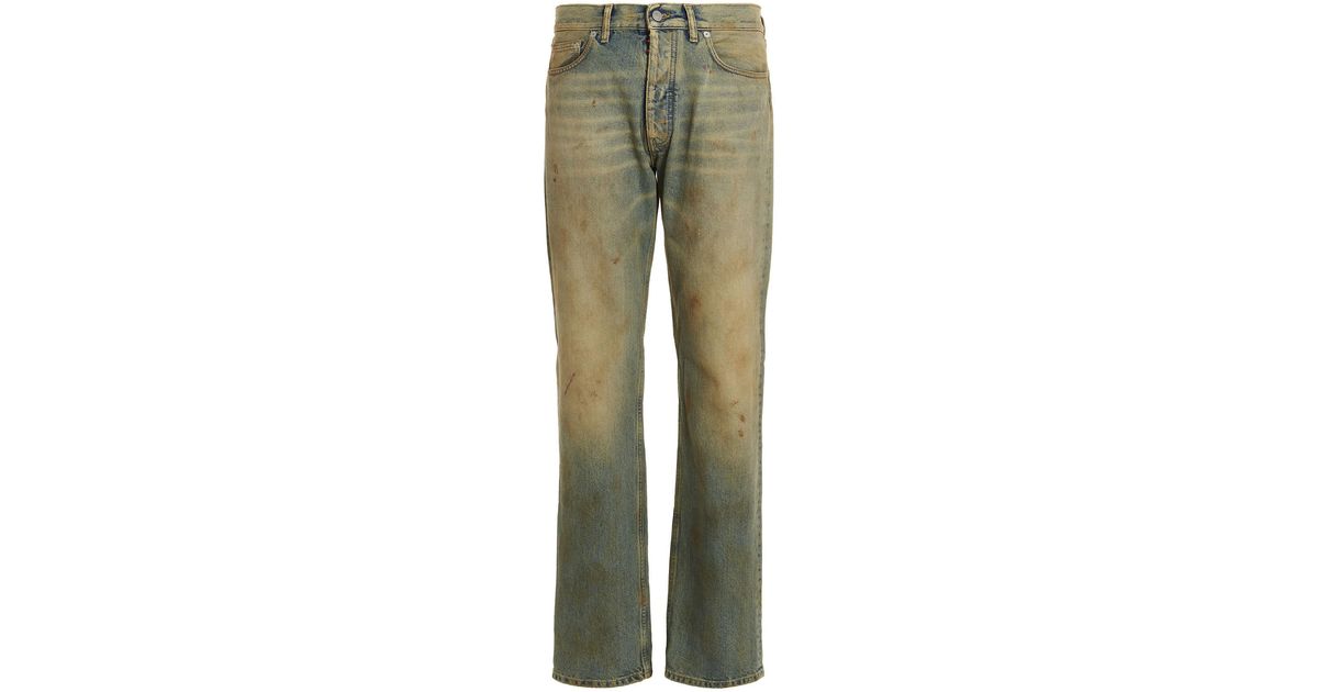 Maison Margiela Dirty Effect Jeans in Green for Men | Lyst UK