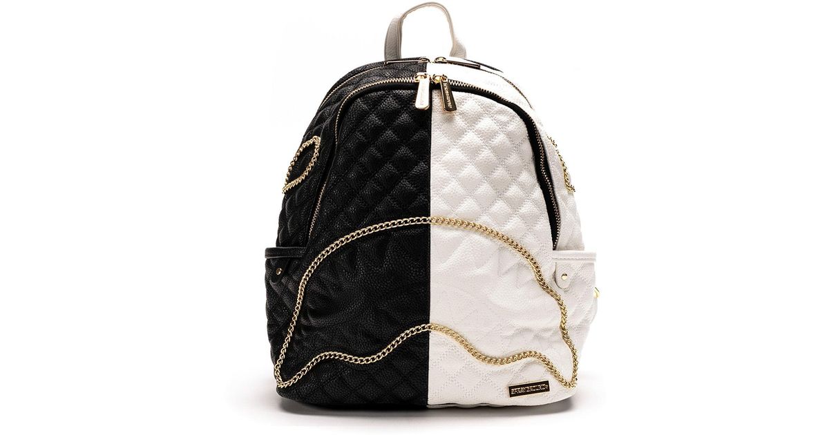 Sprayground Two-Toned Quilted Zipped Backpack Backpack in Black | Lyst