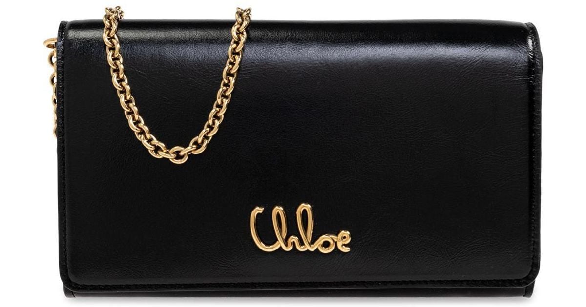 Chloé Wallet On Chain Iconic in Black | Lyst UK