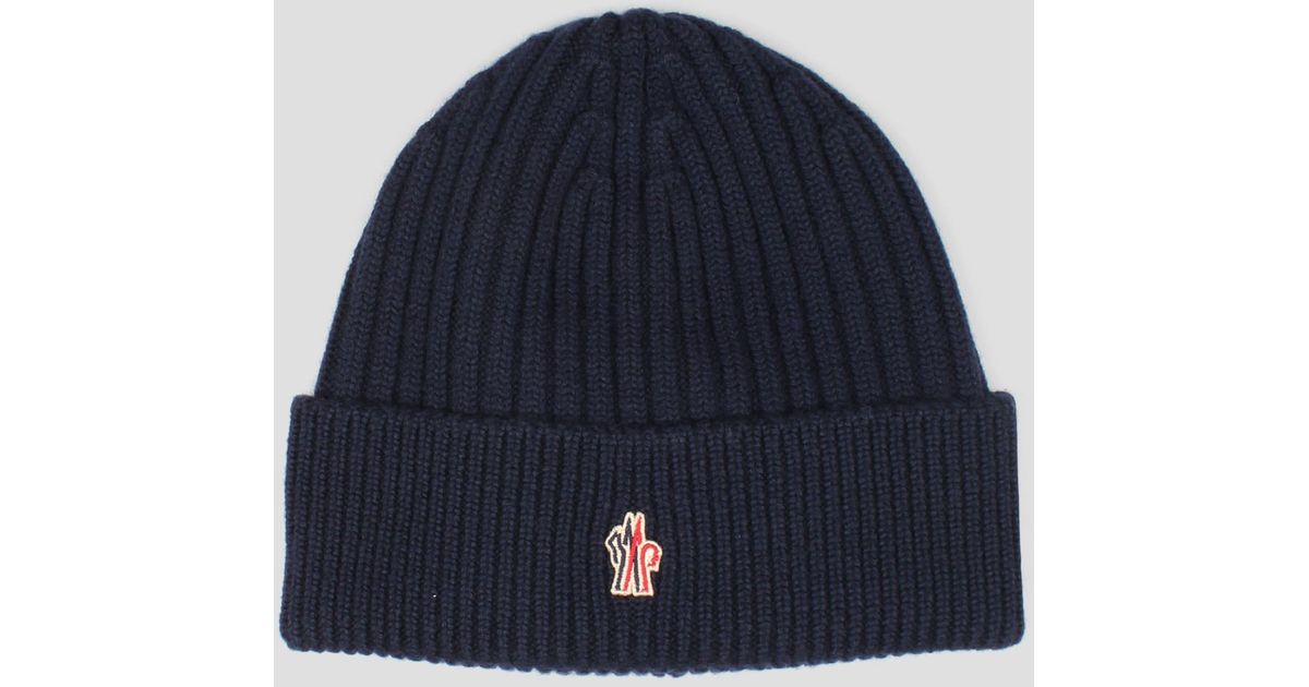 Moncler Tricot Beanie in Blue for Men | Lyst UK