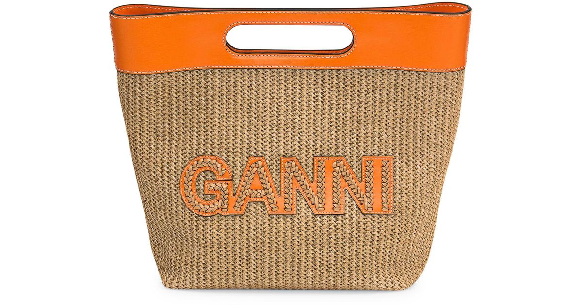 Ganni Medium Kraft Bag in Orange | Lyst