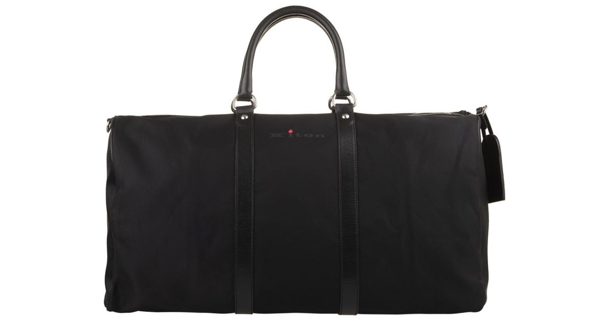 Kiton Nylon And Leather Duffle Bag With Logo in Black for Men | Lyst