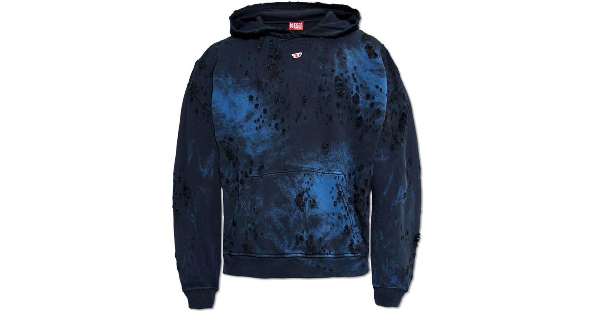 DIESEL ‘-Boxt-Hood’ Hoodie With Logo, ' in Blue for Men | Lyst