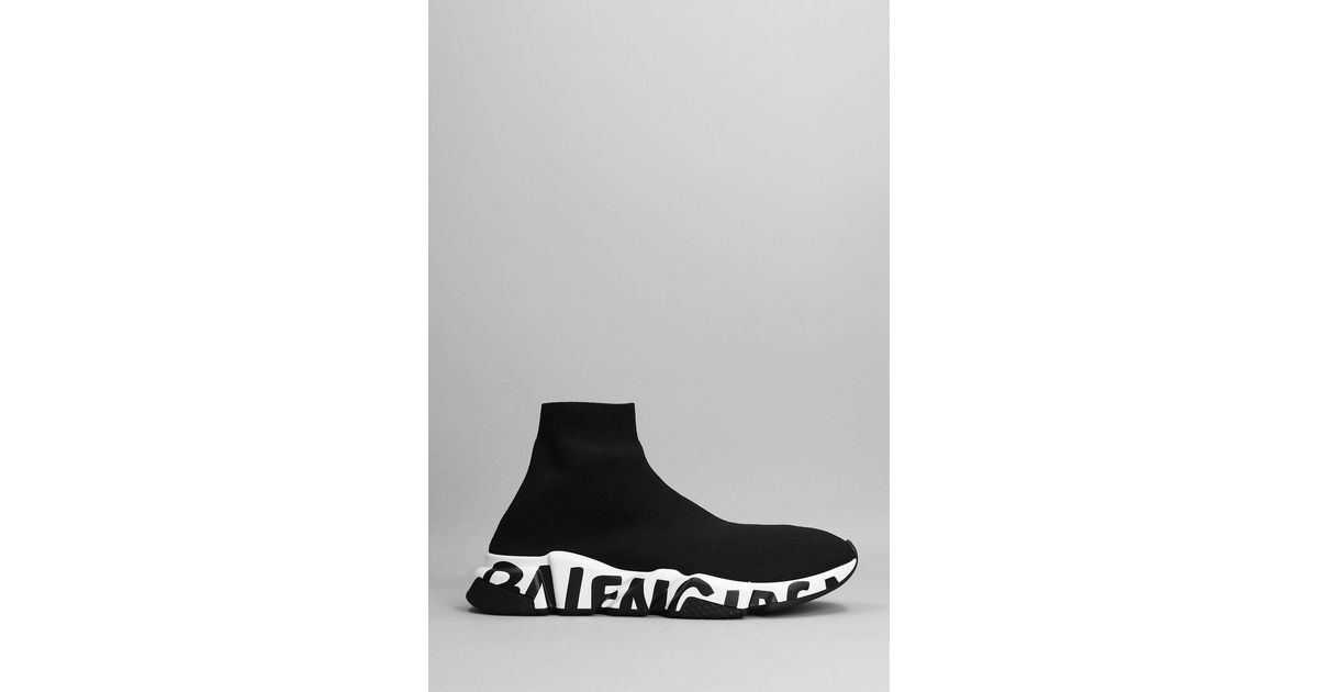 Balenciaga Speed Lt Graffi Sneakers in White for Men | Lyst