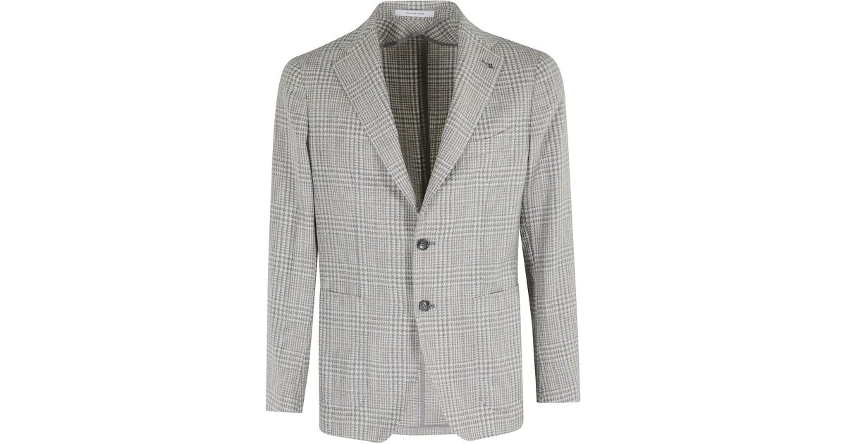 Tagliatore Wool-Cashmere Blend Sand Jacket in Gray for Men | Lyst