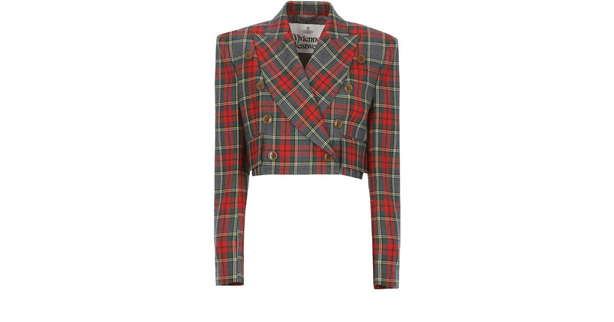 Vivienne Westwood Ls Cut Off Blazer in Red | Lyst