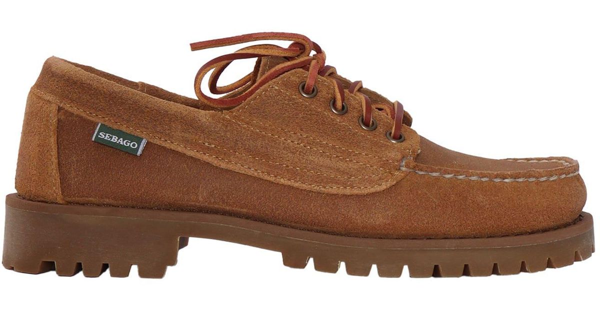 Sebago Askook Lug Suede Waxed Loafers in Brown for Men | Lyst