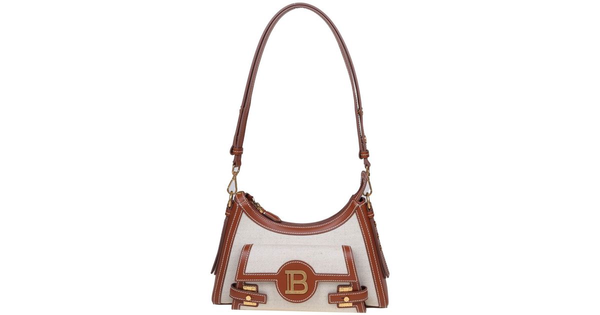 Balmain Mini Hobo Handbag in White | Lyst