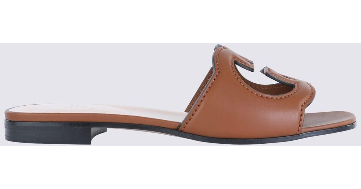 Gucci Flats in Brown | Lyst