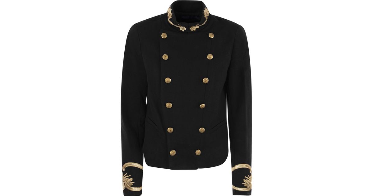 Polo Ralph Lauren Double-breasted Military Jacket in Black | Lyst UK