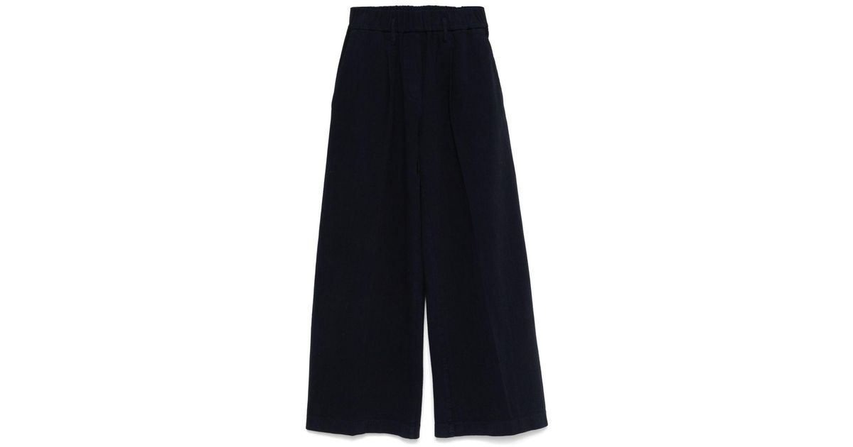 Forte Forte Cotton Trousers in Blue | Lyst UK