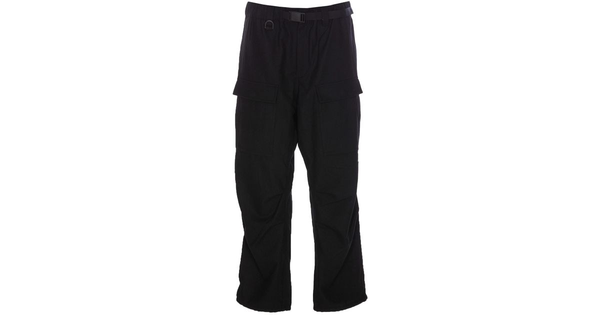 Y-3 Flannel Cargo Pants in Black for Men | Lyst