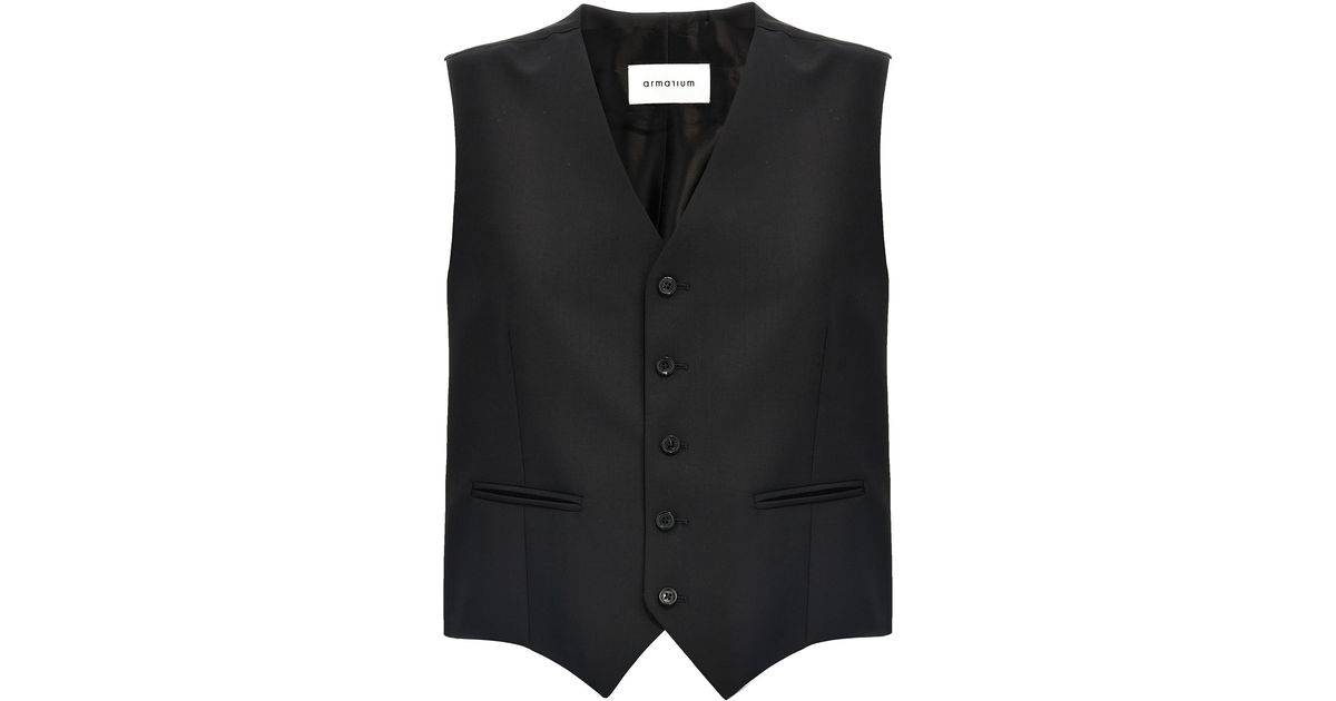 ARMARIUM Mark Vest in Black | Lyst