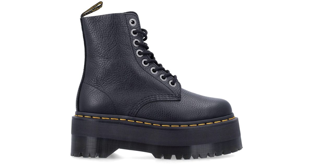 Dr. Martens Pascal Max Leather Combat Boots in Blue | Lyst
