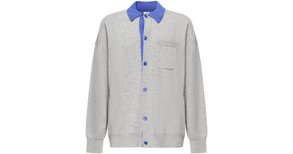 Loewe Long Wool Polo Shirt in Blue for Men | Lyst