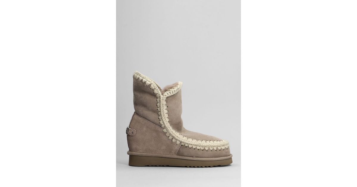 Mou Inner Wedge Ankle Boots Inside Wedge in Natural | Lyst