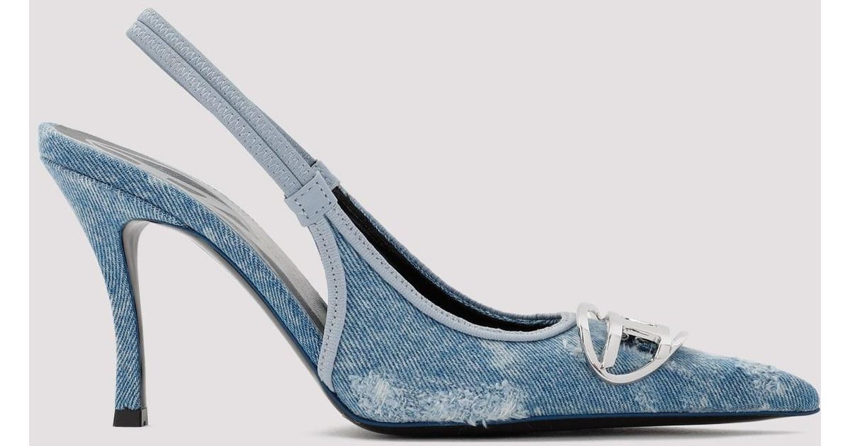 DIESEL Cotton D-Venus Pumps in Blue | Lyst