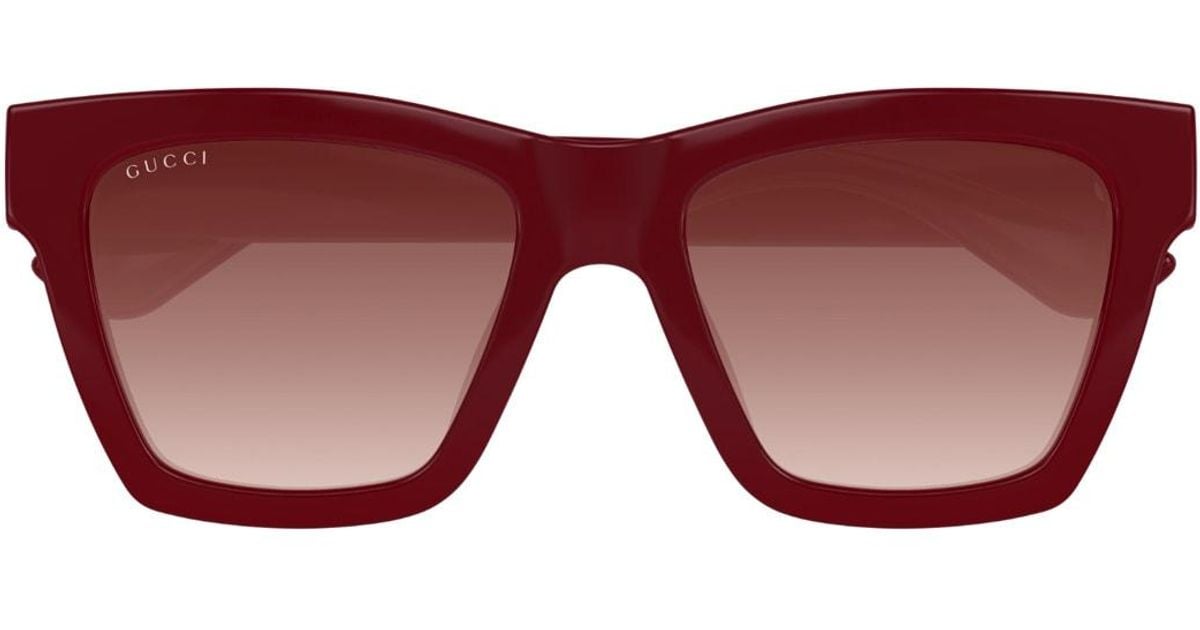 Gucci Gucci Gg1714S Linea Gg Logo 003 Burgundy Sunglasses in Brown | Lyst
