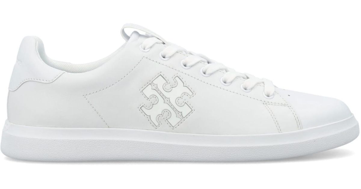 Tory Burch Double T Howell Court Leather Women in White | Lyst
