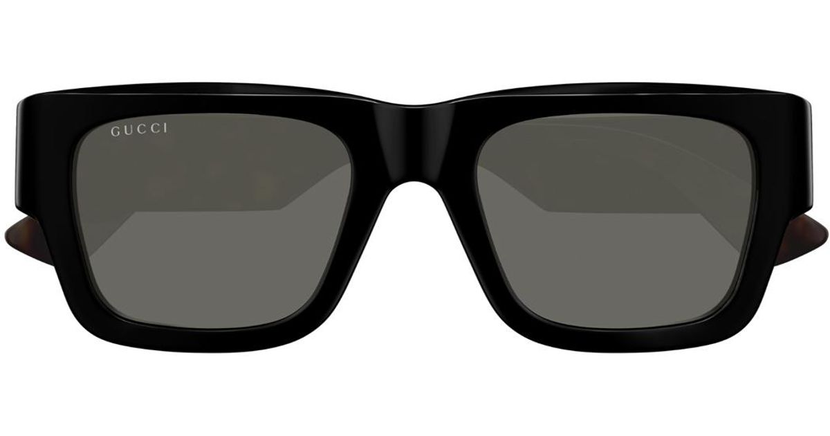Gucci Gucci Gg1668S Linea Lettaring 001 Havana Sunglasses in Black for Men | Lyst