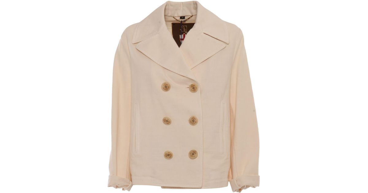 Sealup Aglaia Short Peacoat, Dyed Fabric, Buttons With Corozo Logo ...
