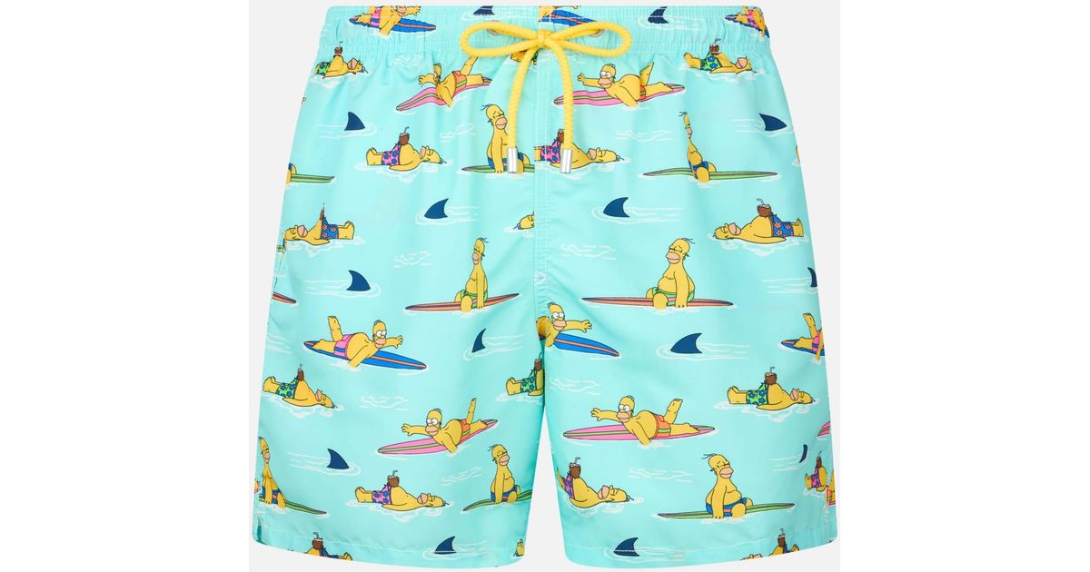 Mc2 Saint Barth Mid-Length Gustavia Swim-Shorts With Homer Simpson ...