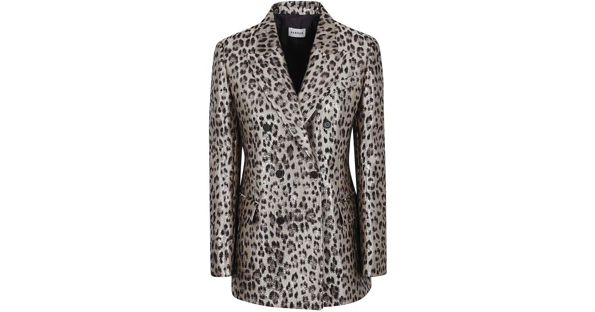 P.A.R.O.S.H. Spotted Jacquard Double-Breasted Jacket in Black | Lyst