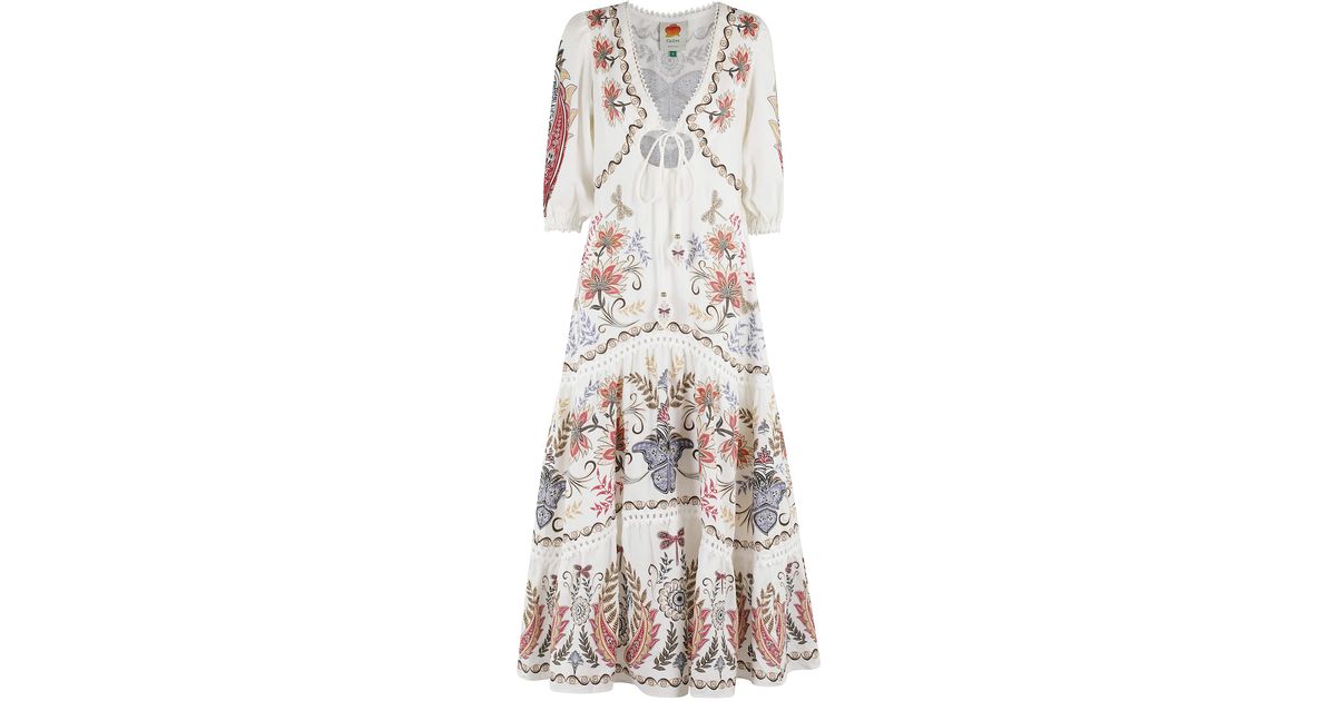 FARM Rio Boho Glam Off Maxi Dress in White | Lyst