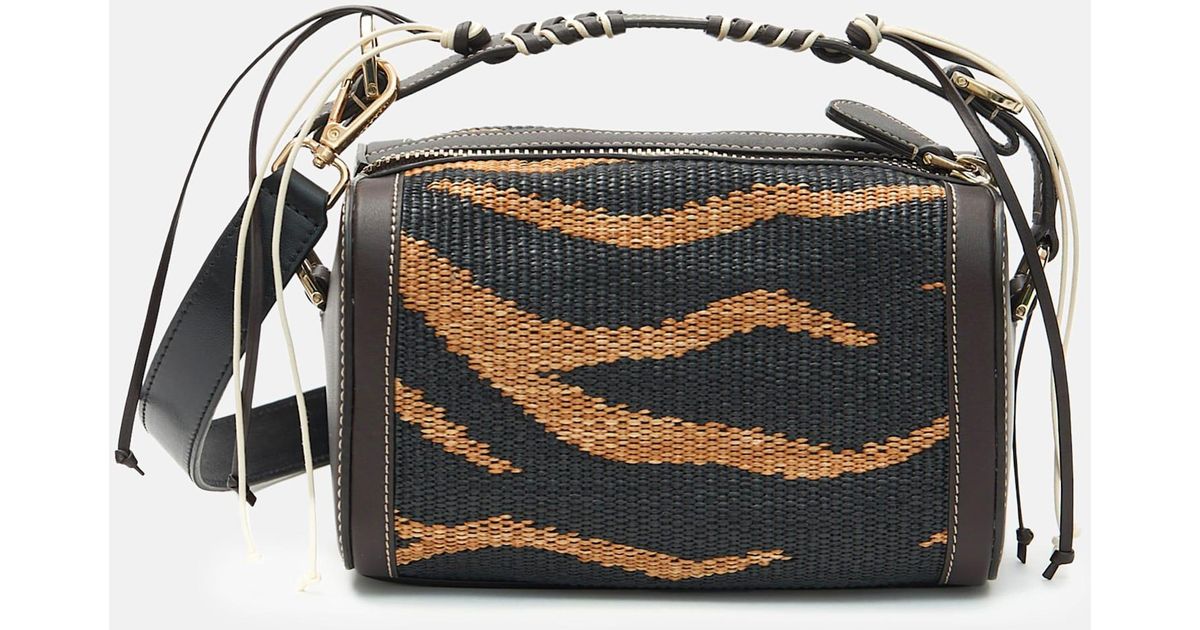 CUBA LAB Cubanita Rafia Handbag in Black | Lyst UK