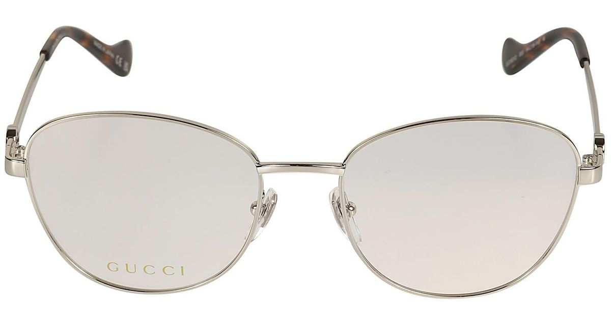 Gucci Logo Lens Round Frame | Lyst