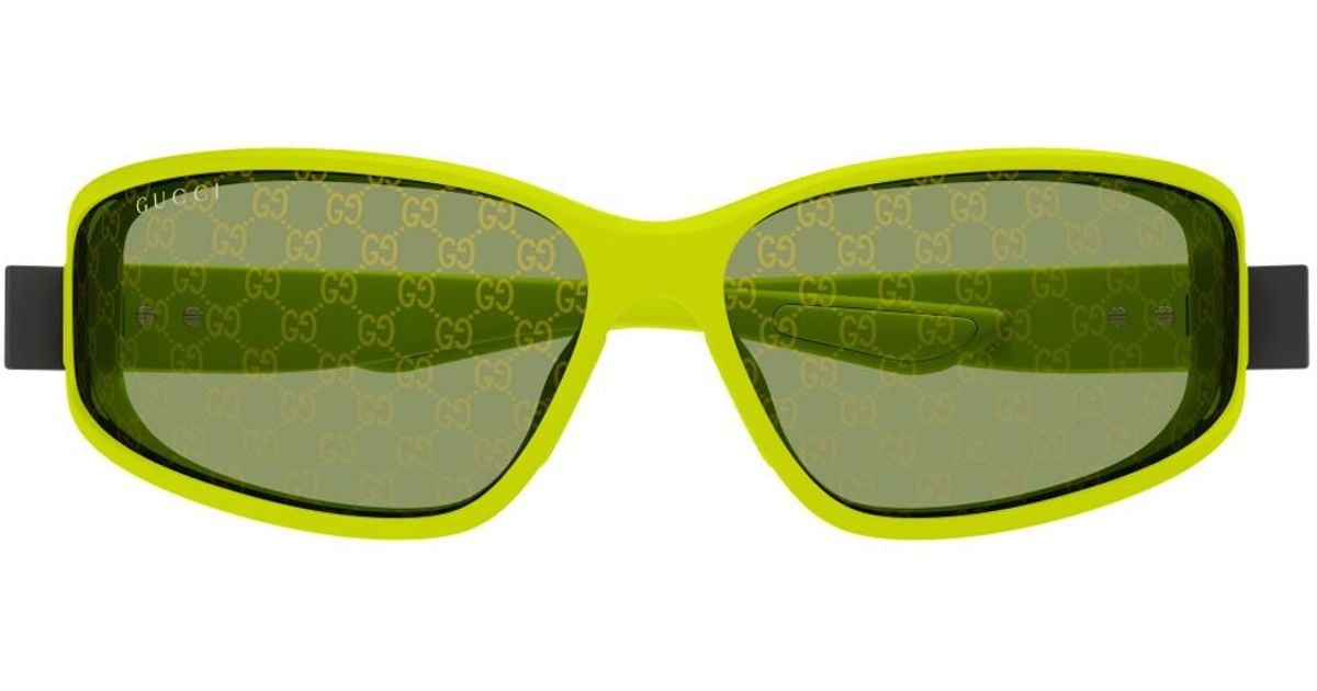 Gucci Gg2011S Linea Institutional Logo Iniettato Sunglasses in Yellow ...