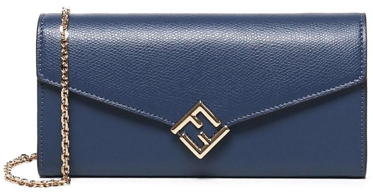 Fendi Continent Wallet in Blue | Lyst