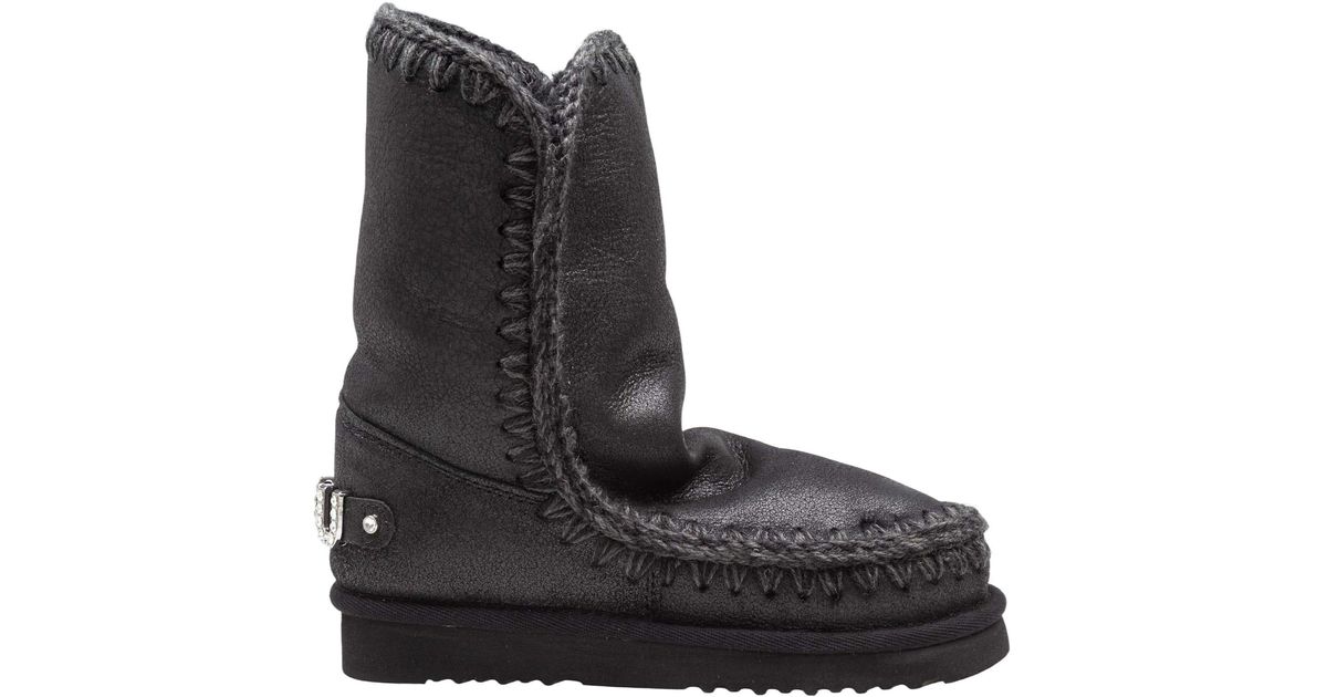 Mou Eskimo 24 Leather Boot in Black | Lyst