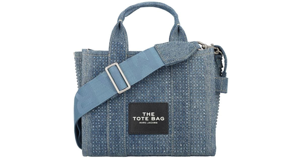 Marc Jacobs The Small Denim Crystal Tote Bag in Blue | Lyst