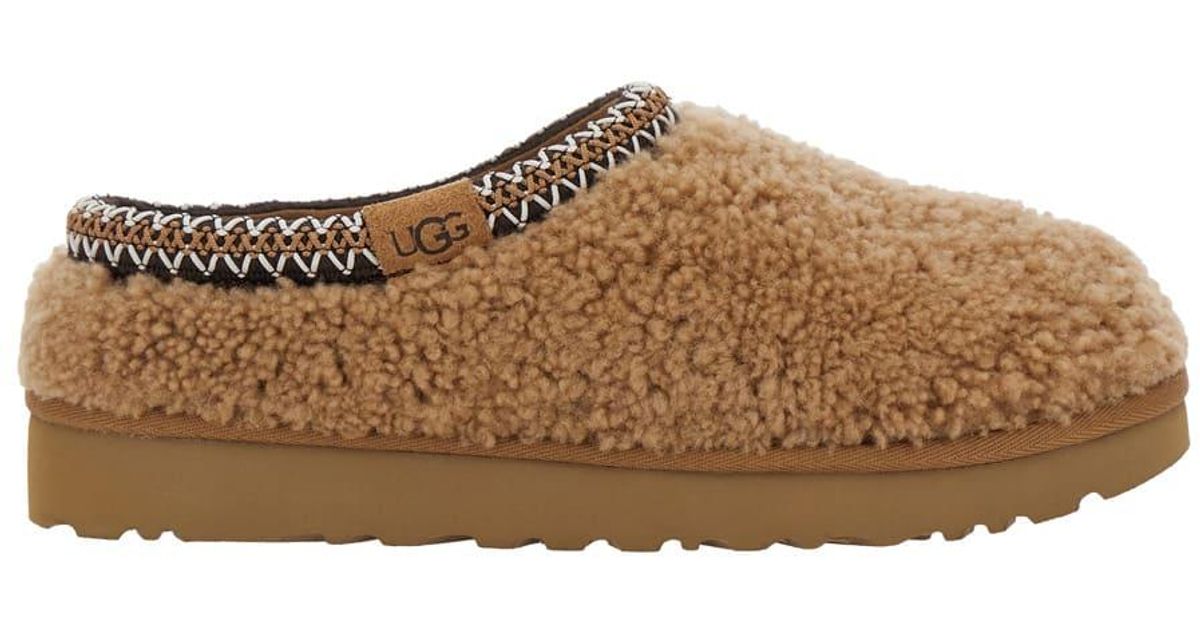 UGG 'Tasman Maxi Curli' Slip-On Mule in Brown | Lyst