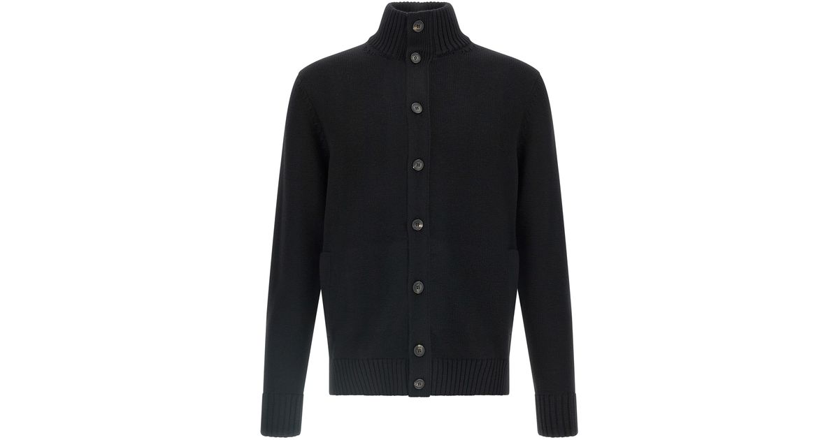 Zanone Chioto Cardigan in Black for Men | Lyst UK