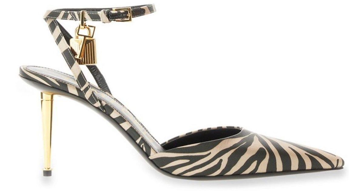 Tom Ford Padlock Zebra Printed Ankle Strap Pumps | Lyst