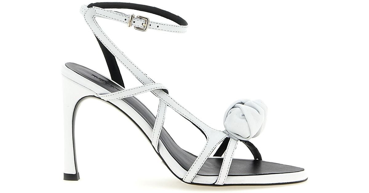 ROTATE BIRGER CHRISTENSEN Leather Knot Sandals in White | Lyst UK