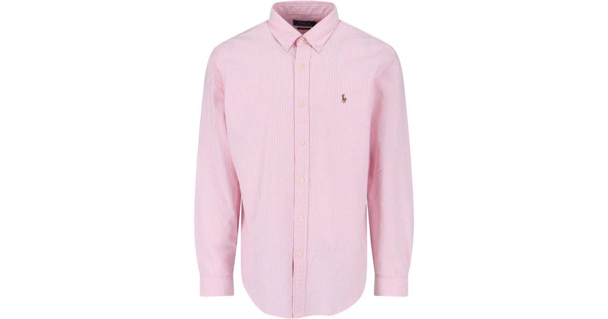Polo Ralph Lauren Logo Shirt in Pink for Men | Lyst UK
