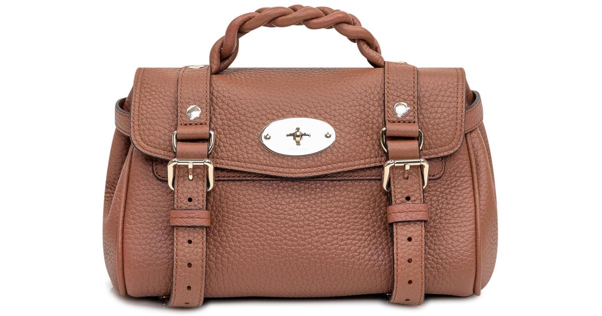 Mulberry Mini Bag Alexa Heavy Grain in Brown | Lyst