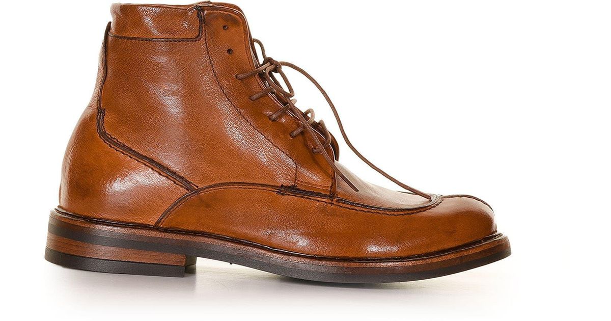 Hundred 100 Leather Ankle Boot With Laces in Brown for Men | Lyst