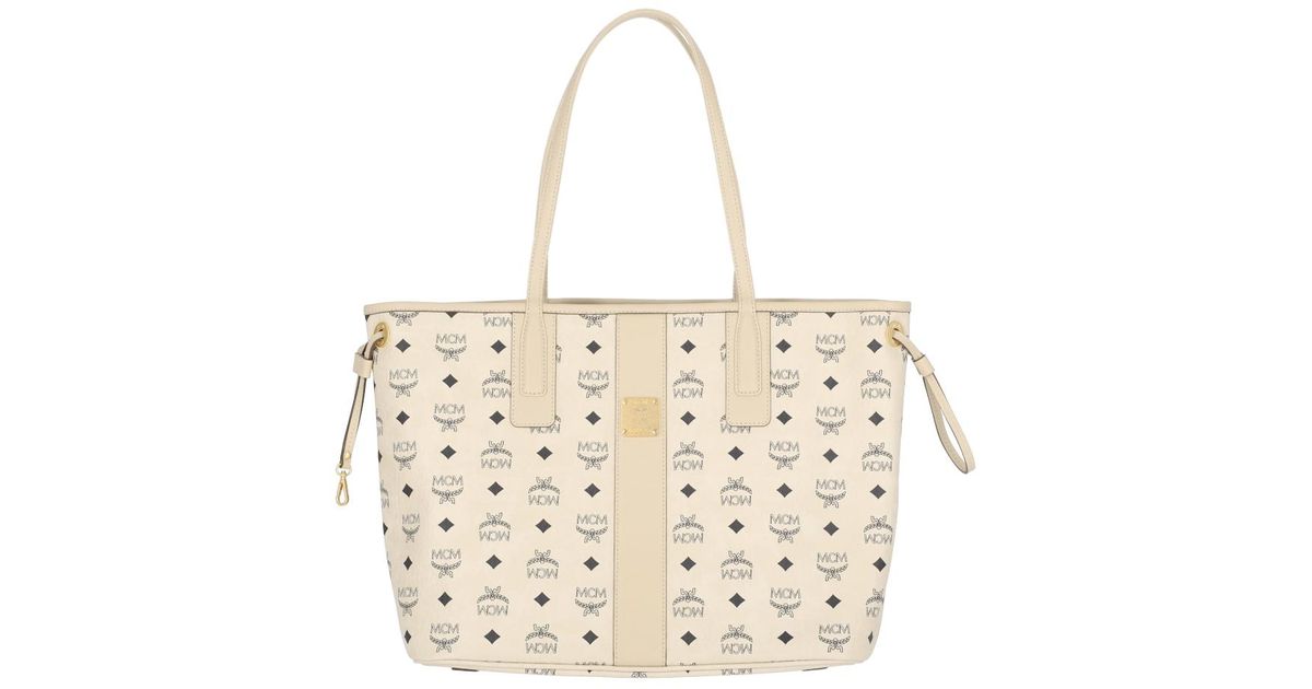 MCM 'liz' Medium Reversible Tote Bag in Natural | Lyst