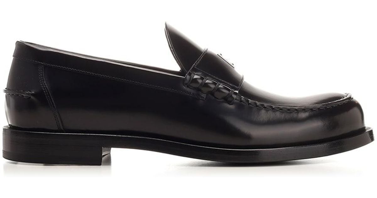 Givenchy Brushed Leather Slip-On Loafers in Black for Men | Lyst