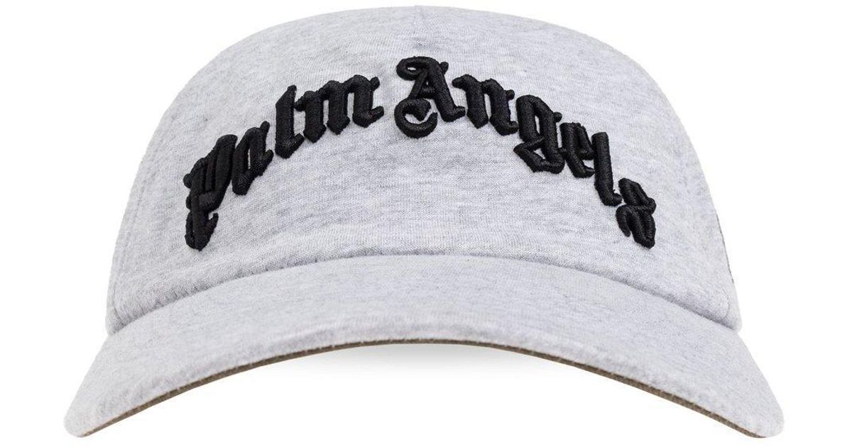 Palm Angels Logo Embroidered Baseball Cap in White for Men | Lyst UK