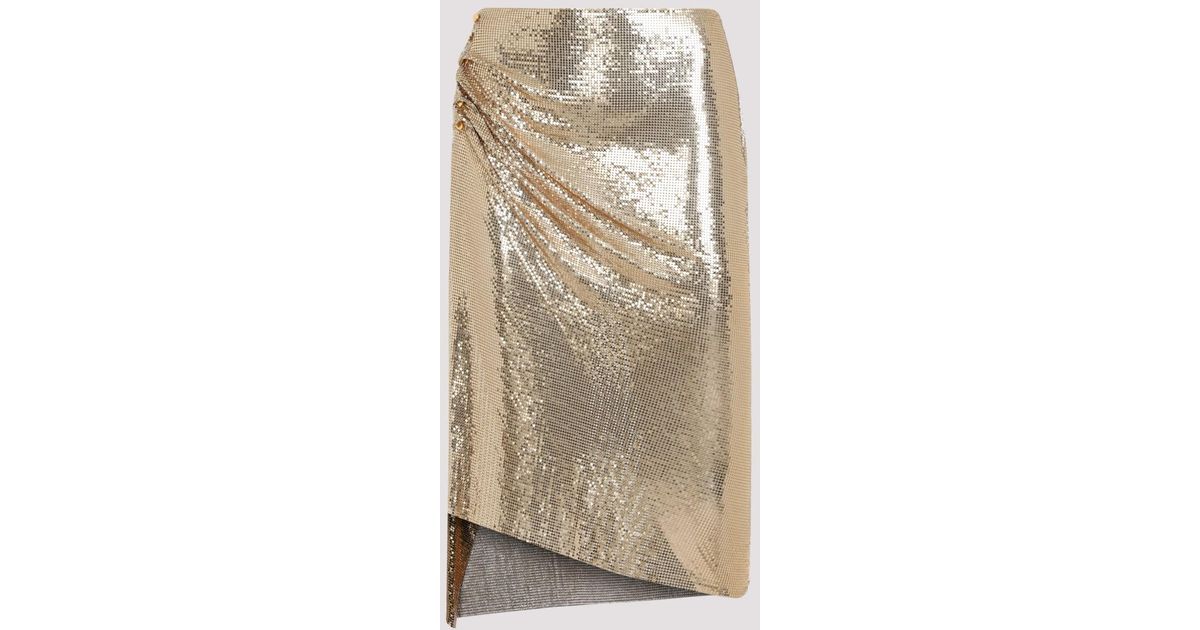 Rabanne Knee Skirt in Natural | Lyst