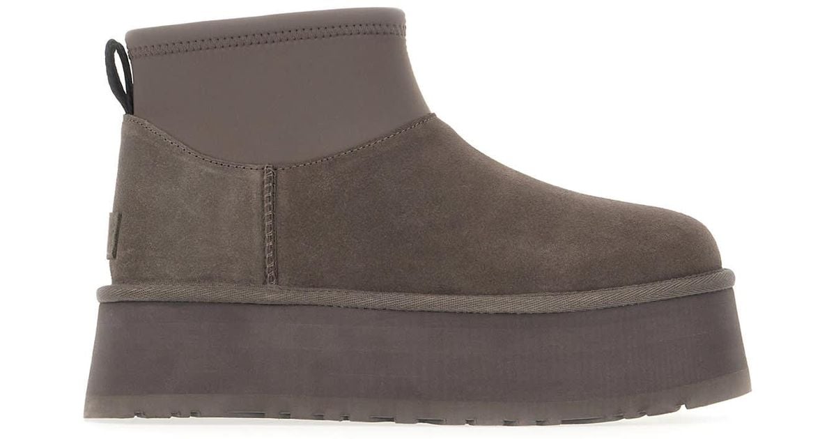 UGG Suede Classic Mini Dipper Ankle Boots in Brown | Lyst