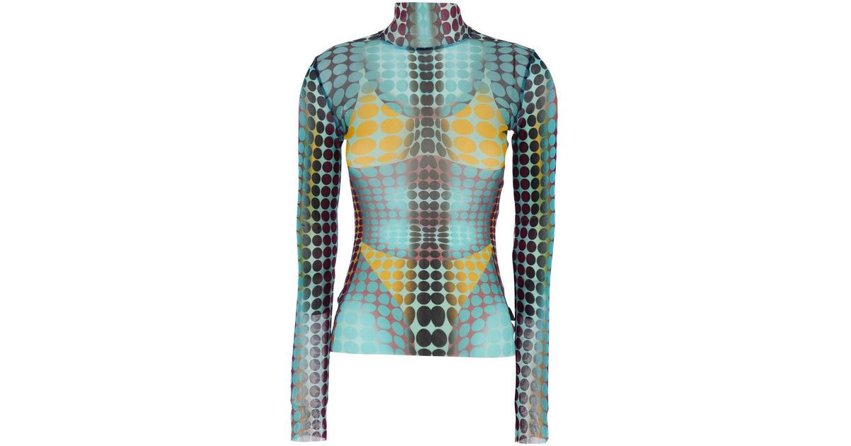 Jean Paul Gaultier Re-Edition High Neck With Long Sleeves in Blue | Lyst UK