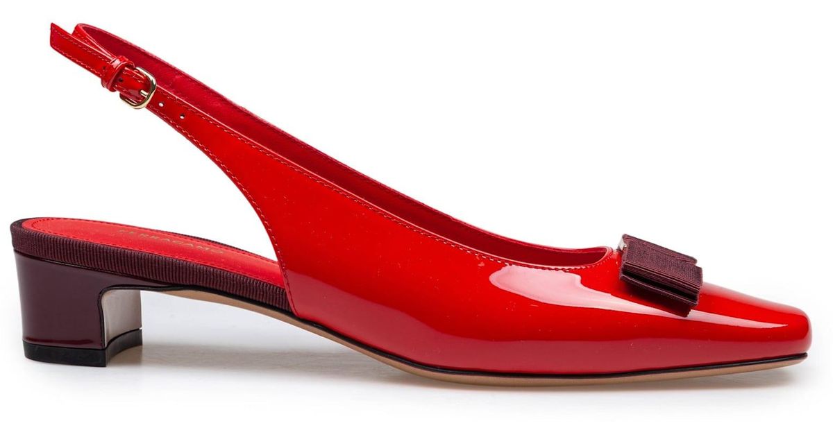 Ferragamo Slingback Rivalda in Red | Lyst