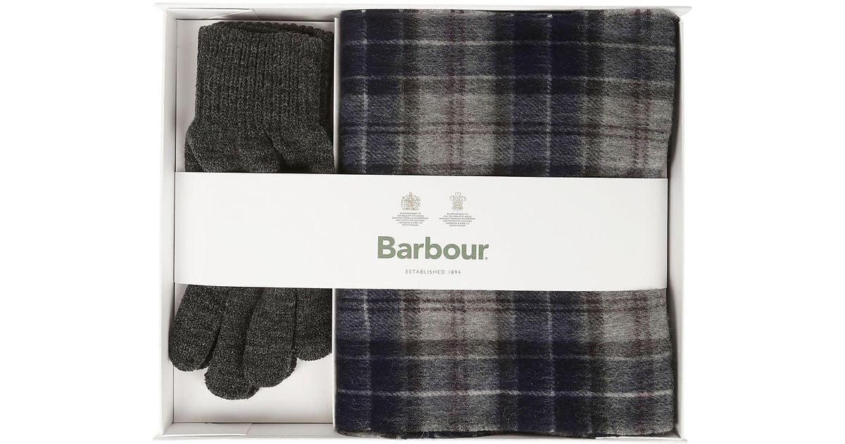 Barbour Scarf And Gloves Gift Set in Black for Men | Lyst