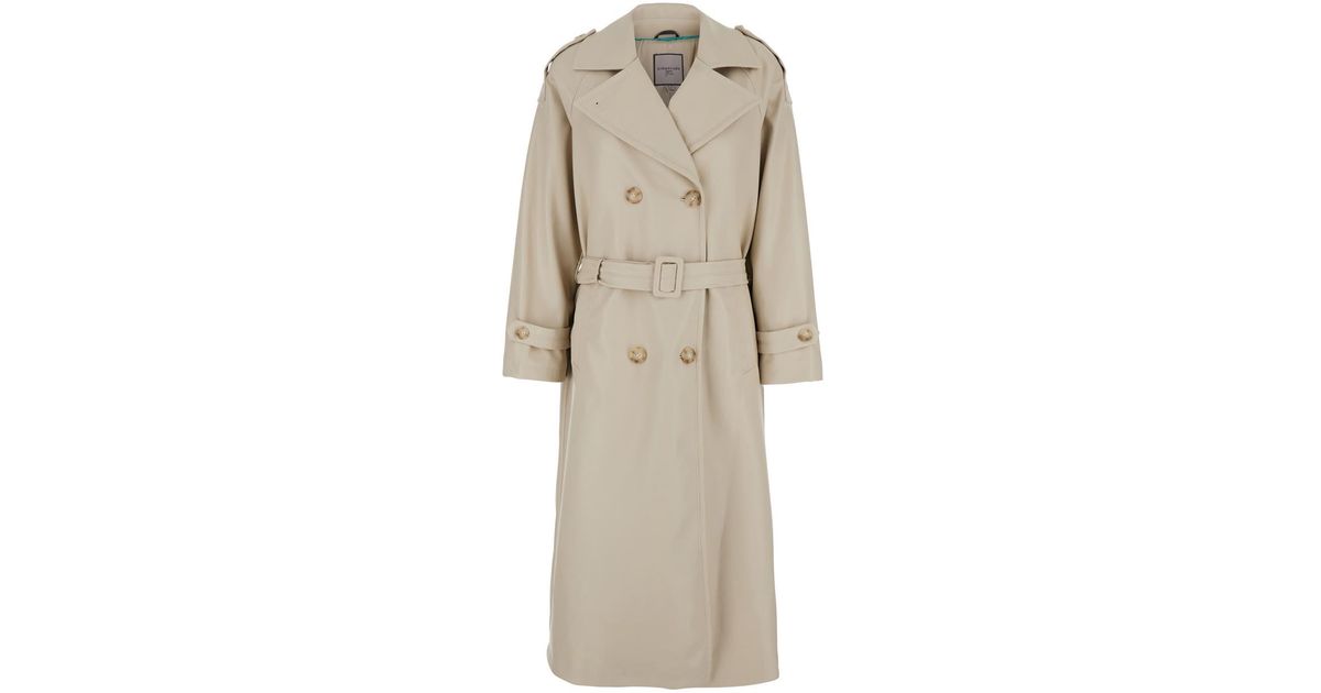 Urbancode Double-Breasted Trench Coat With Wide Notched Revers in ...